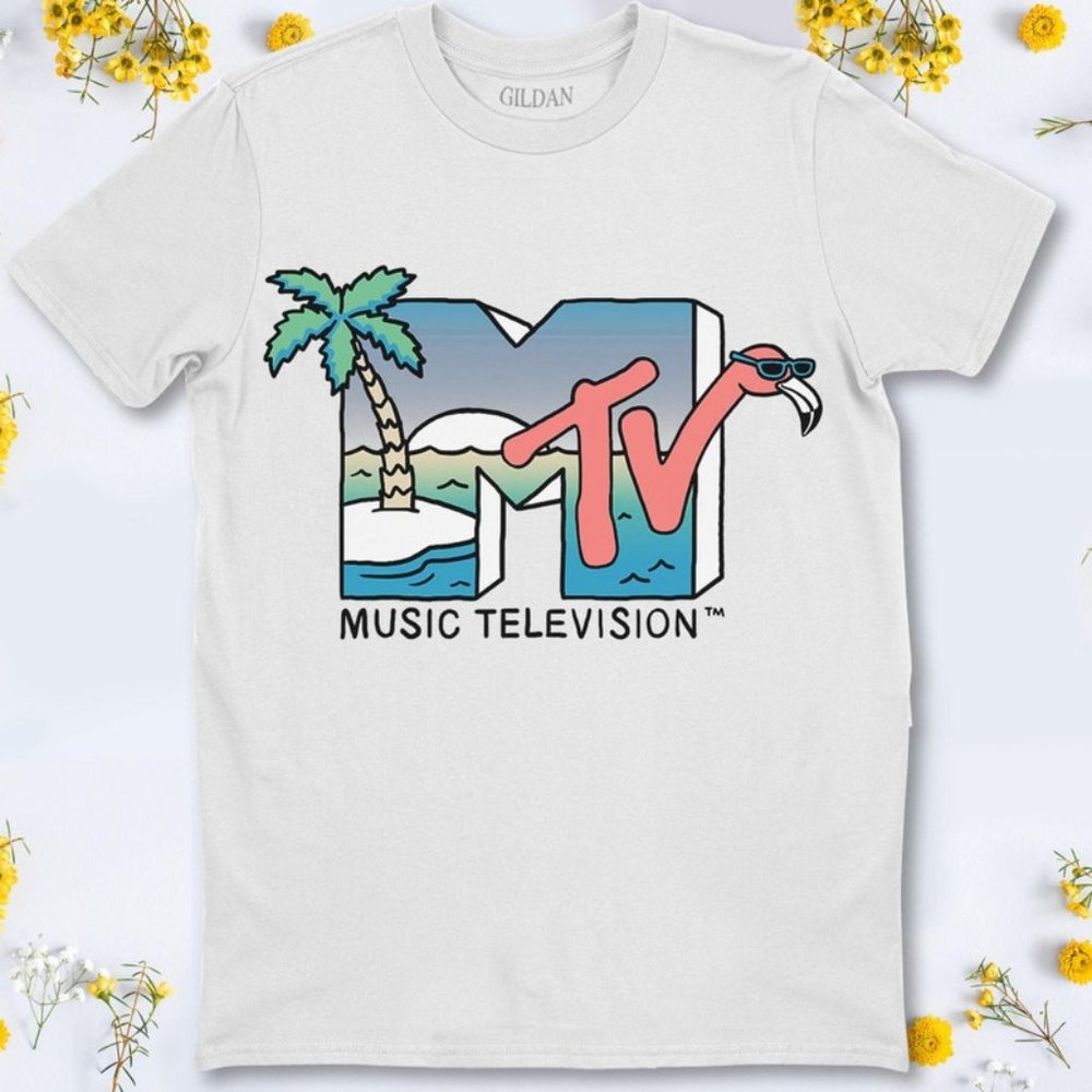 Mtv Classic Mtv Logoisland Flamingo Logo Vintage Grap… - Gem